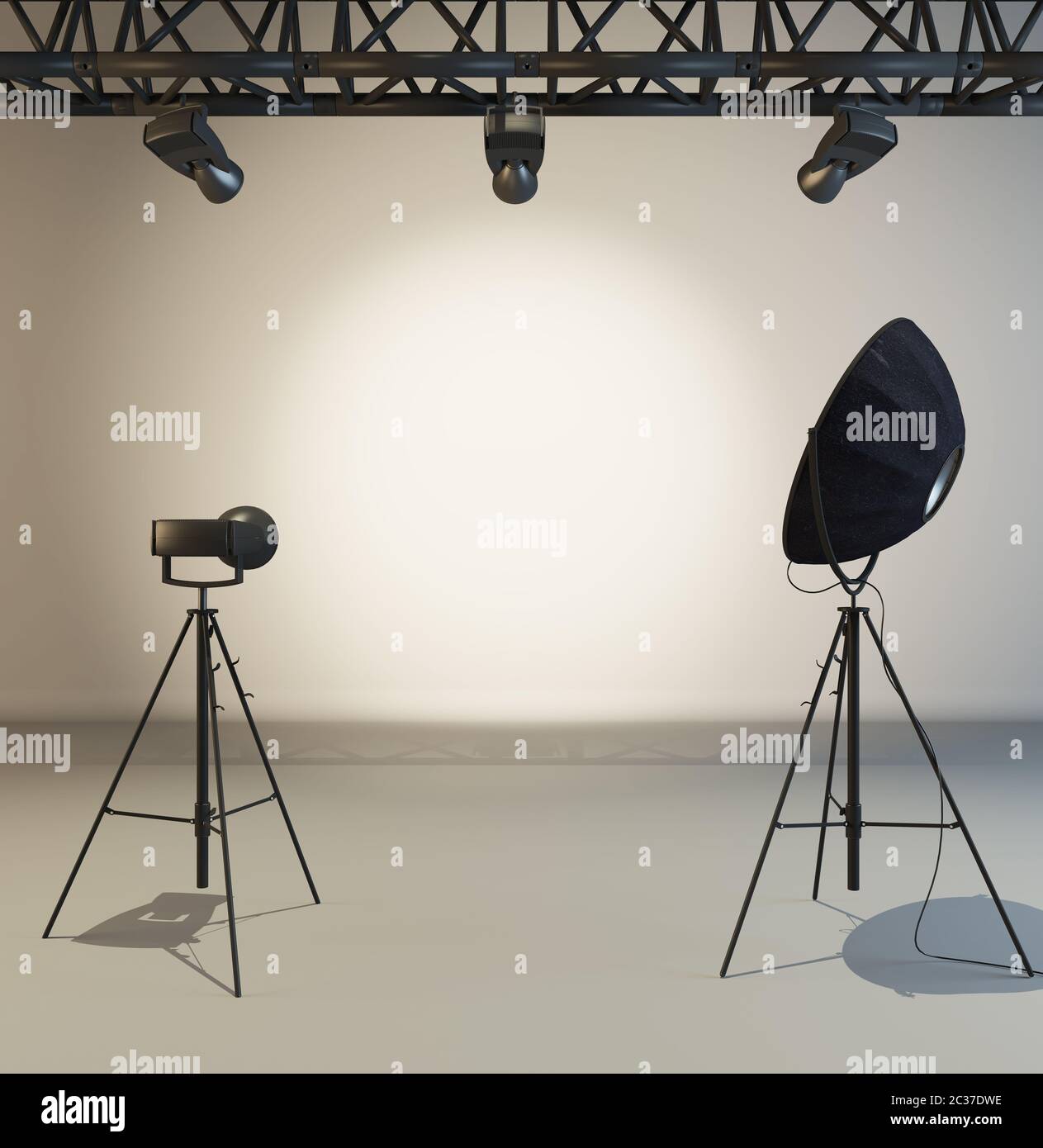 vintage scene under tree spotlight with wall 3d rendering Stock Photo ...