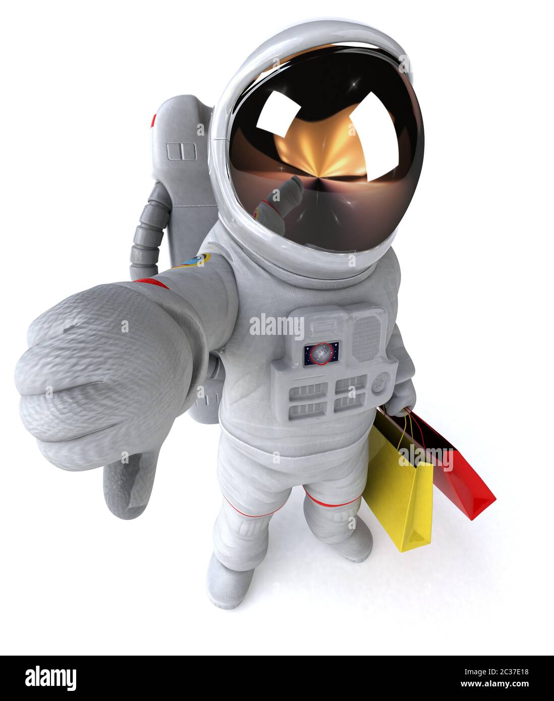 Fun astronaut - 3D Illustration Stock Photo - Alamy