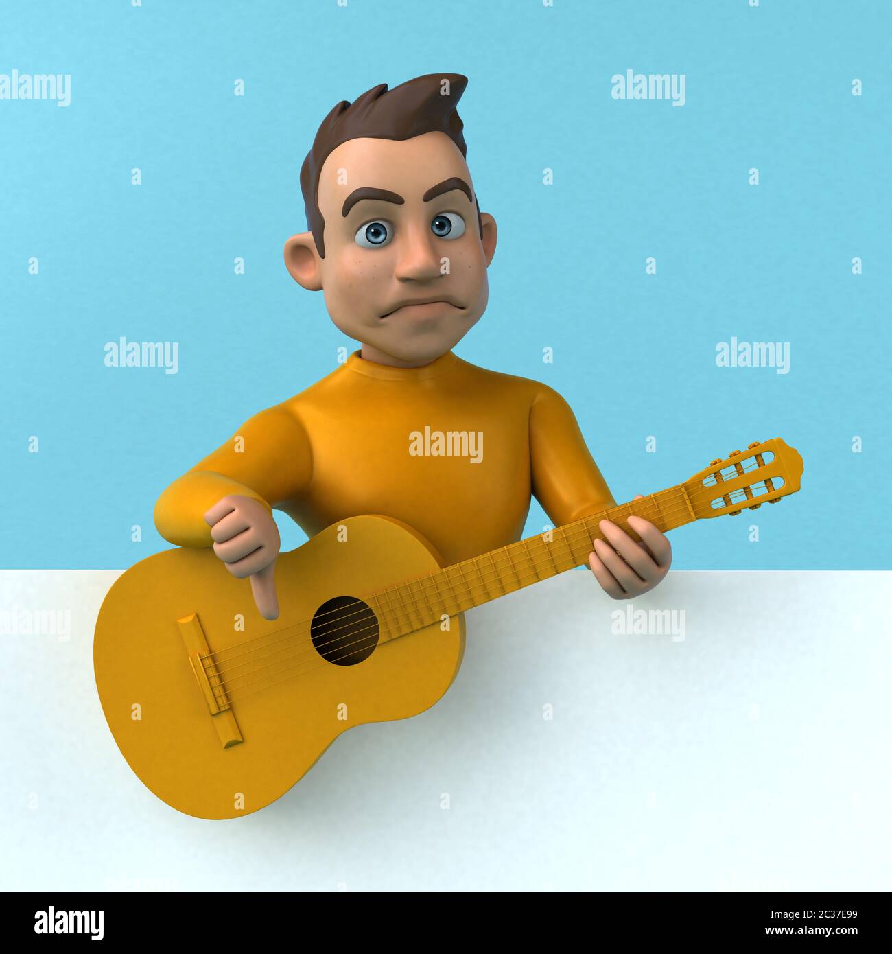 Fun 3D cartoon yellow character Stock Photo - Alamy