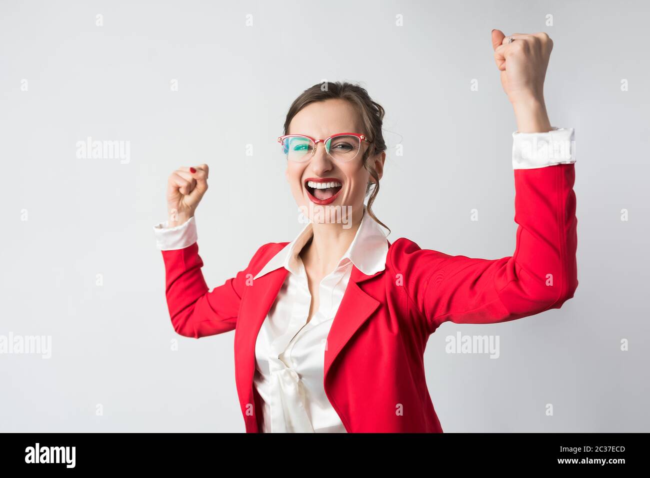 Victorious pose hi-res stock photography and images - Alamy