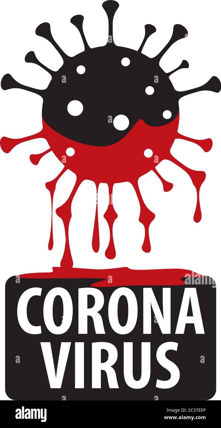 Vector black sign of a coronavirus bleeding red Stock Vector Image ...