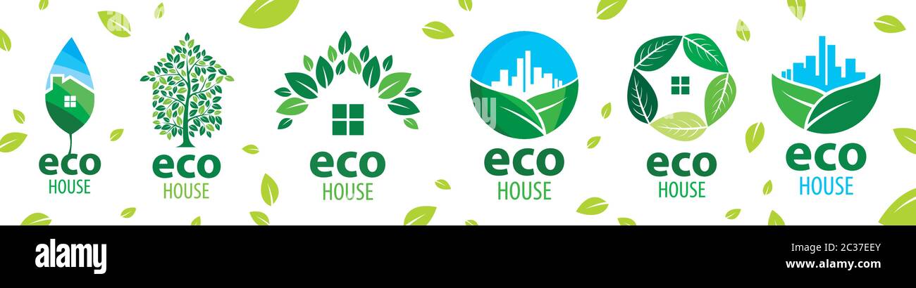 Vector set of icons for ecological houses Stock Vector Image & Art - Alamy