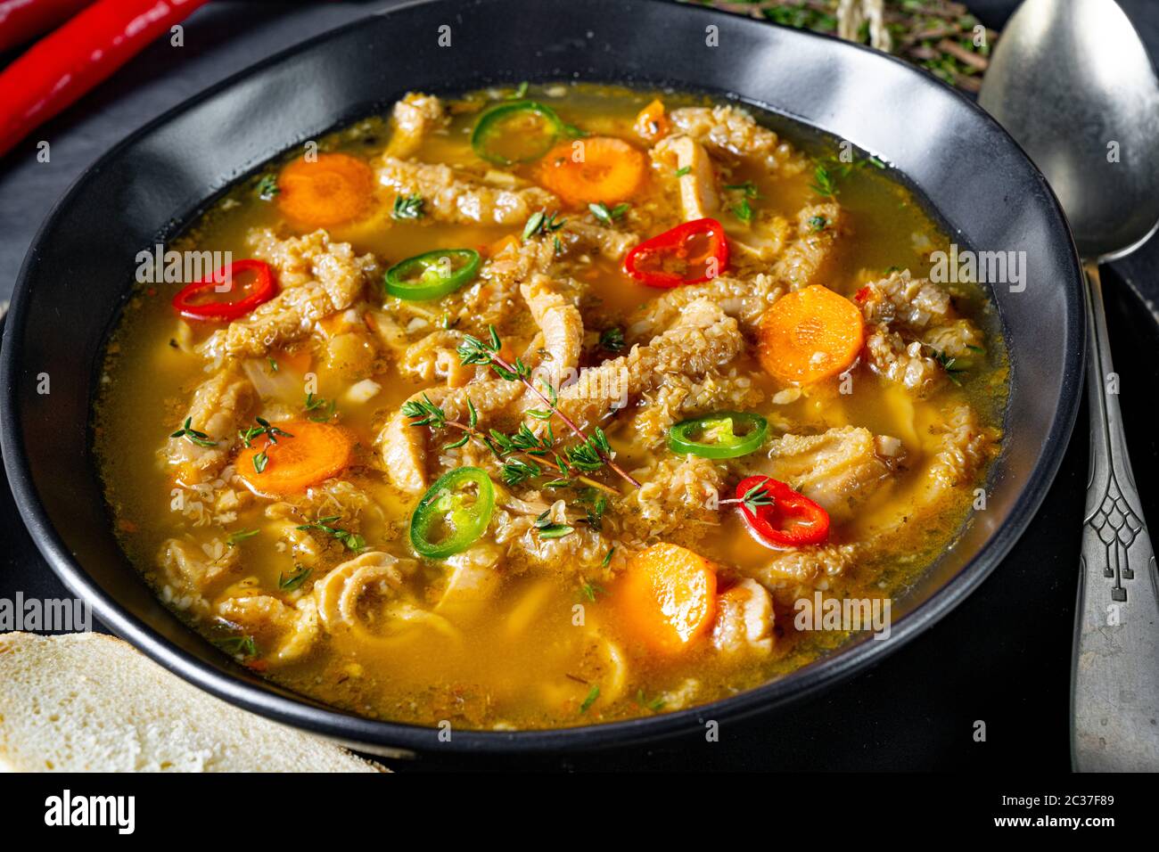 Flaczki - tripe soup the Polish way Stock Photo - Alamy