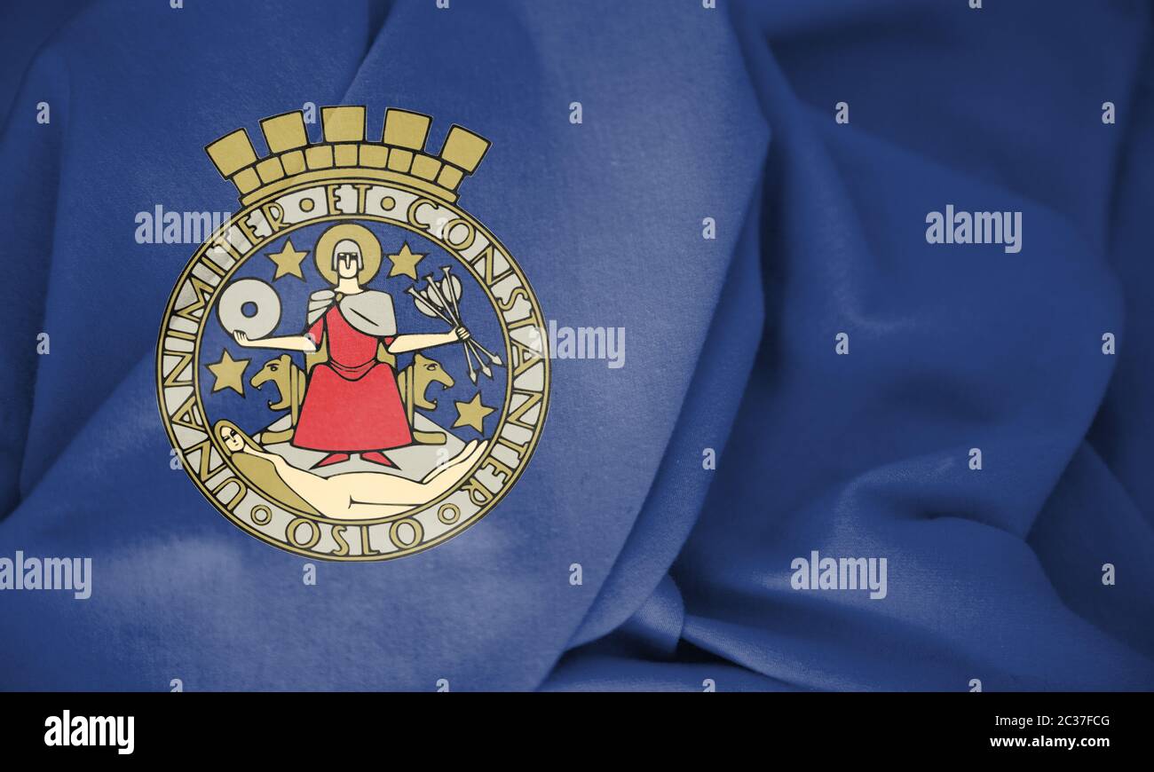 3D Flag of Oslo, Norway. 3D Illustration Stock Photo - Alamy