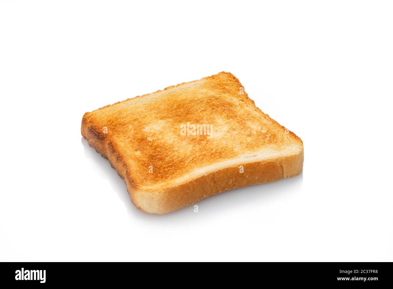 Toasted slice white toast bread white isolated Stock Photo - Alamy