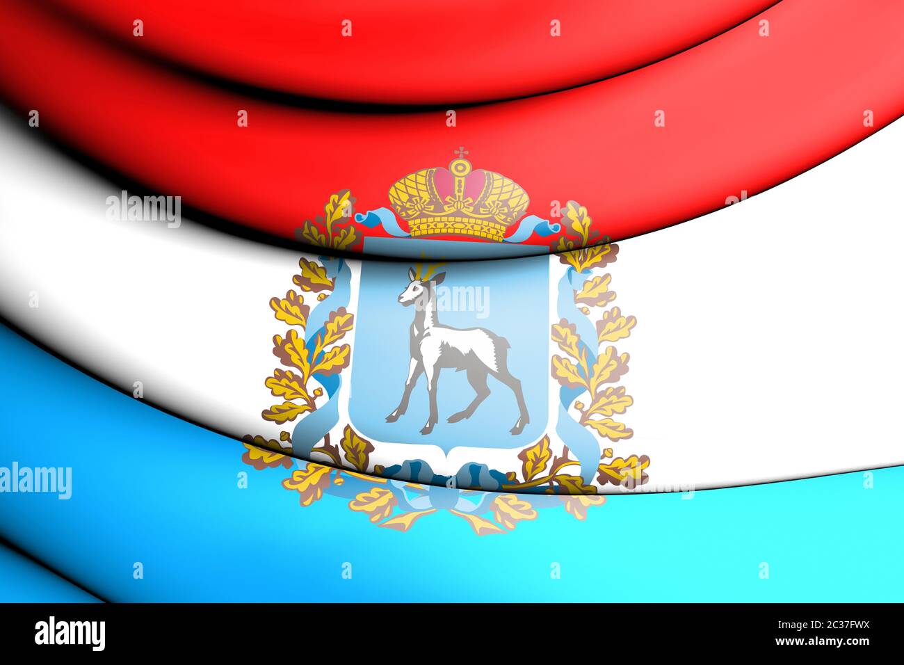 3D Flag of Samara Oblast, Russia. 3D Illustration Stock Photo - Alamy