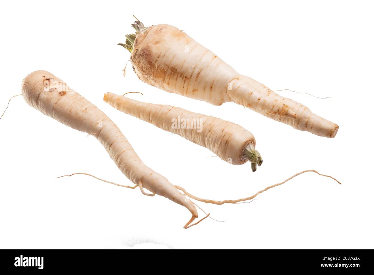 Parley roots raw white isolated Stock Photo - Alamy