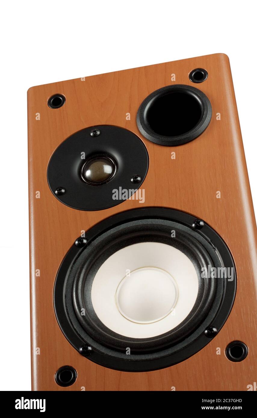 The acoustic speaker isolated on white background Stock Photo - Alamy