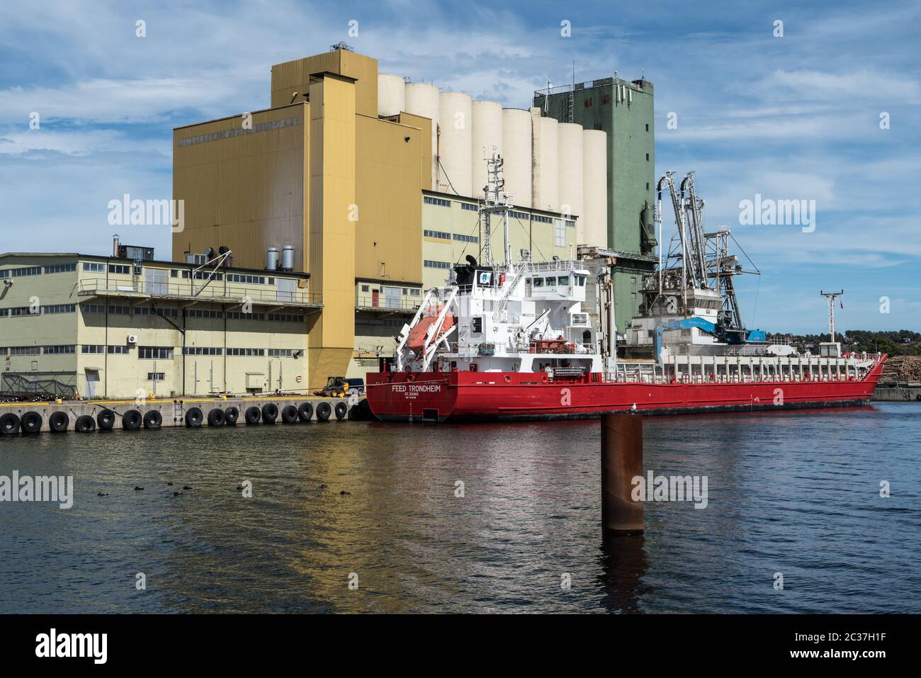 Grain silo in the port of Larvik Stock Photo - Alamy