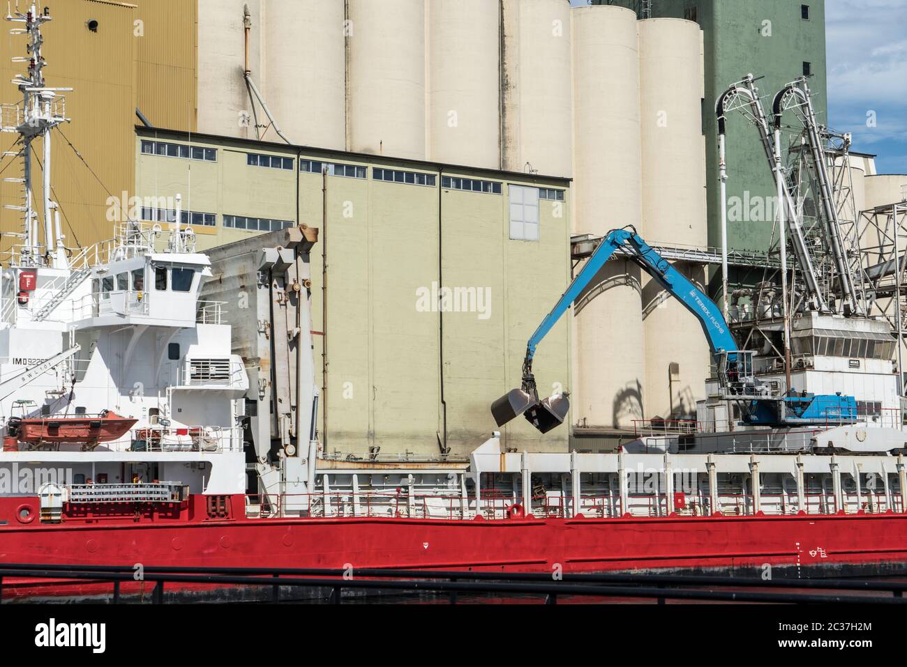 Grain silo in the port of Larvik Stock Photo - Alamy