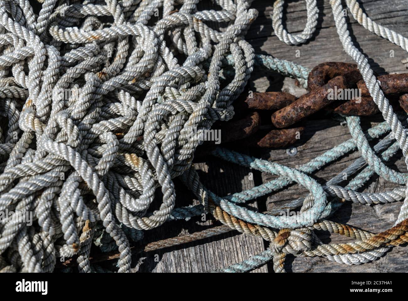 Ropes in the harbour of Stavern, Norway Stock Photo - Alamy