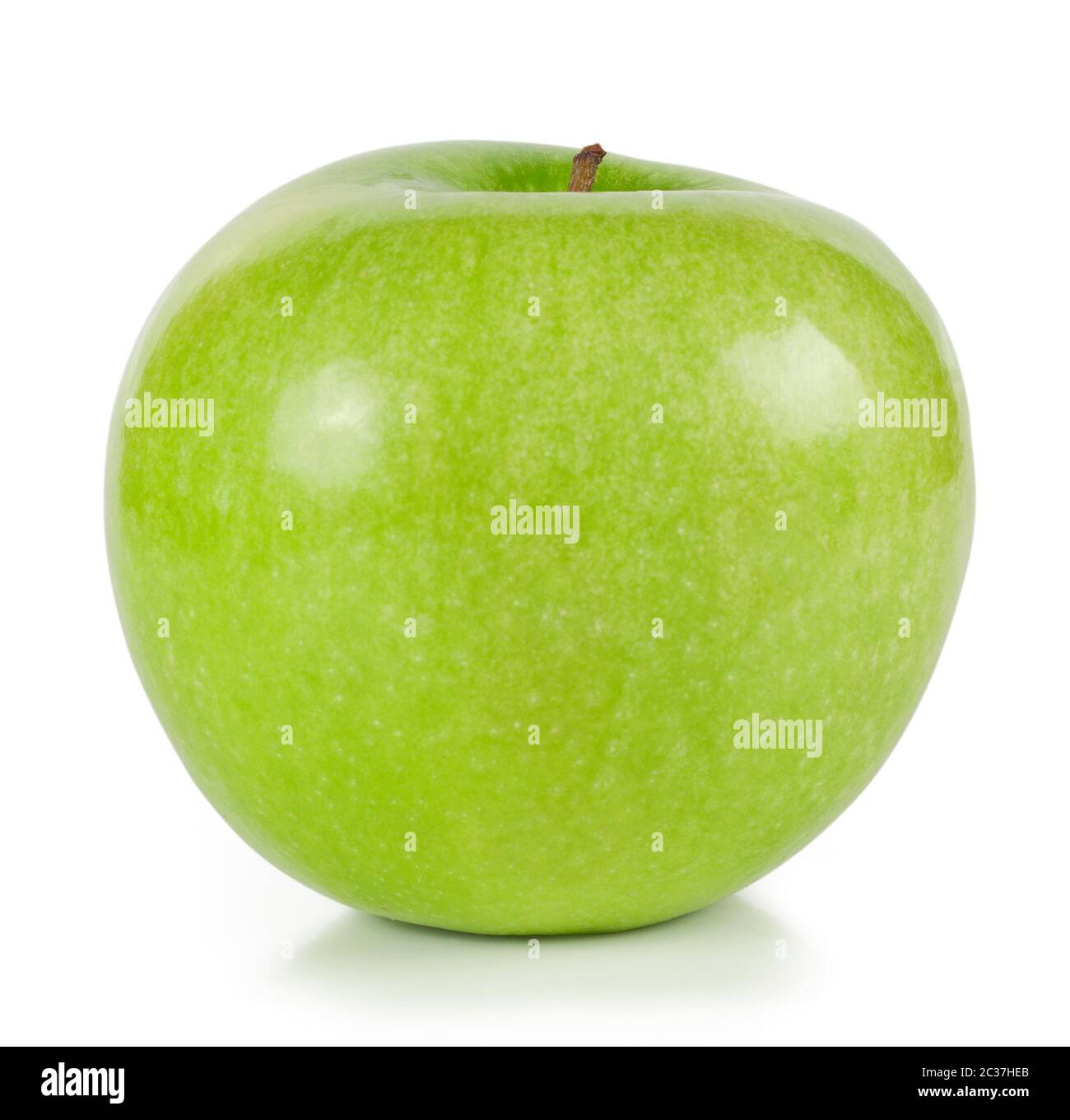 The bright green ripe apple isolated on white background Stock Photo ...