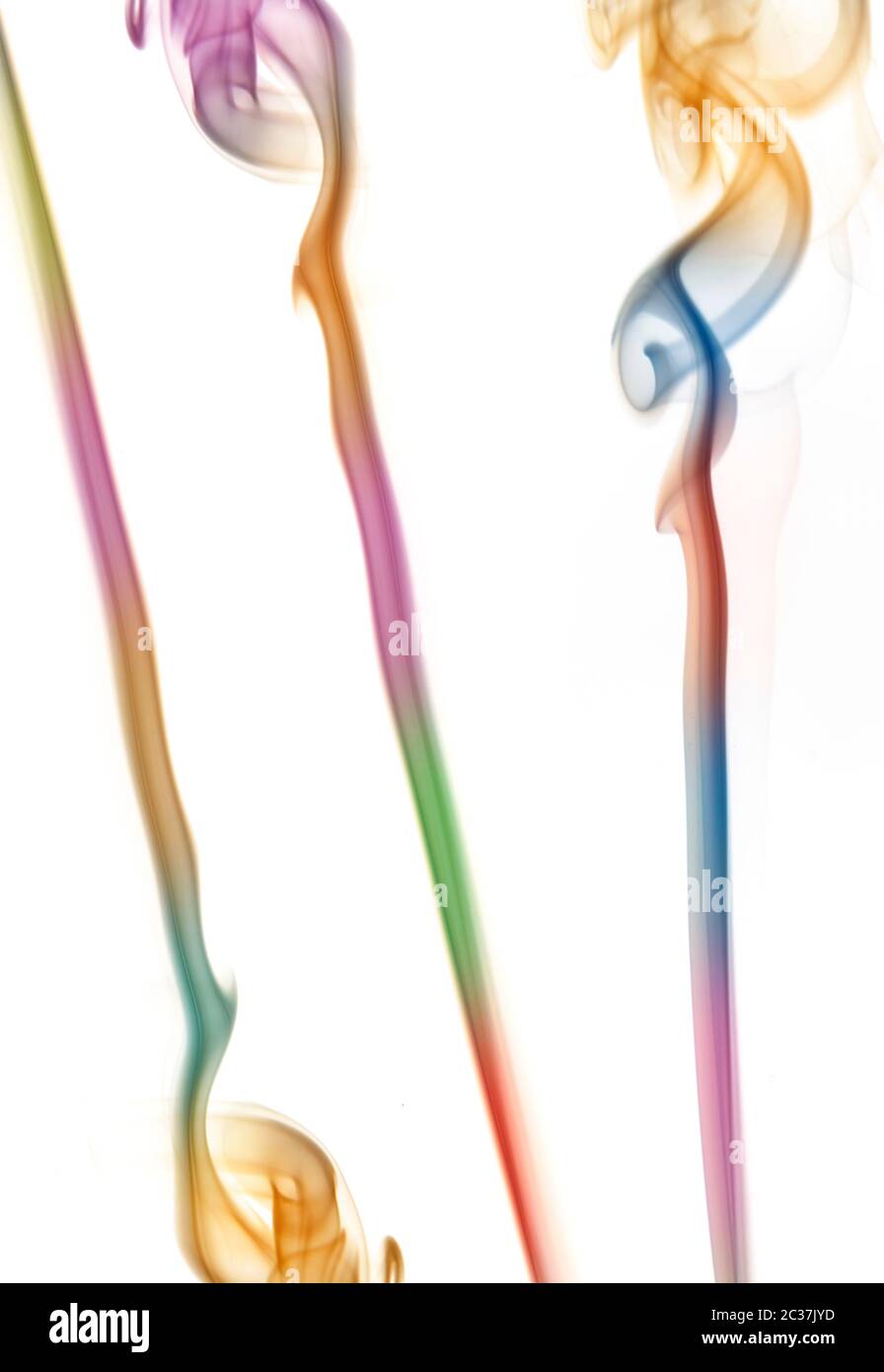 abstract smoke colors in a white background Stock Photo - Alamy
