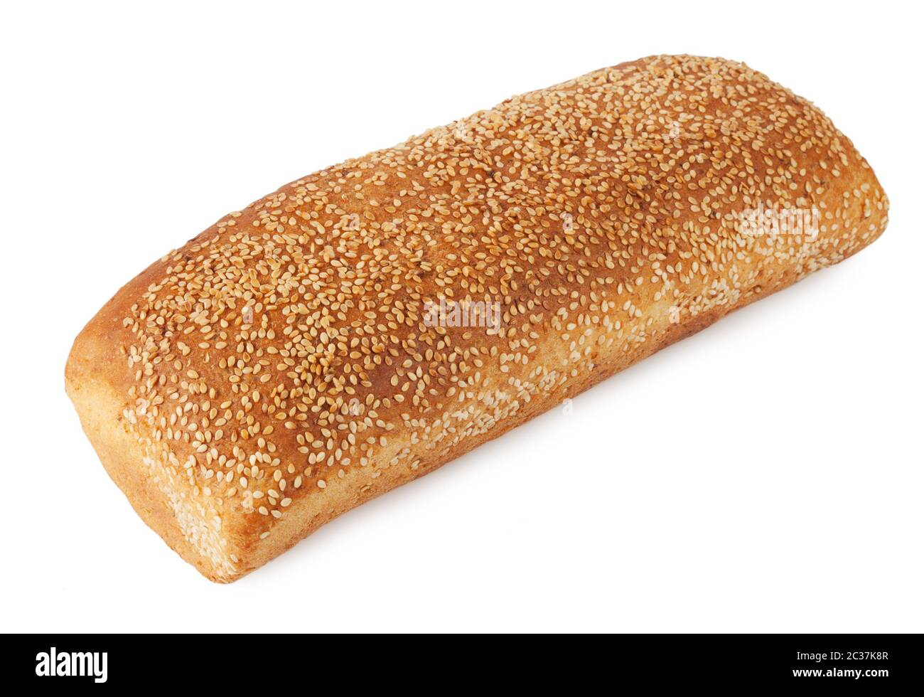 A loaf of bread with sesame seeds isolated on white background Stock ...