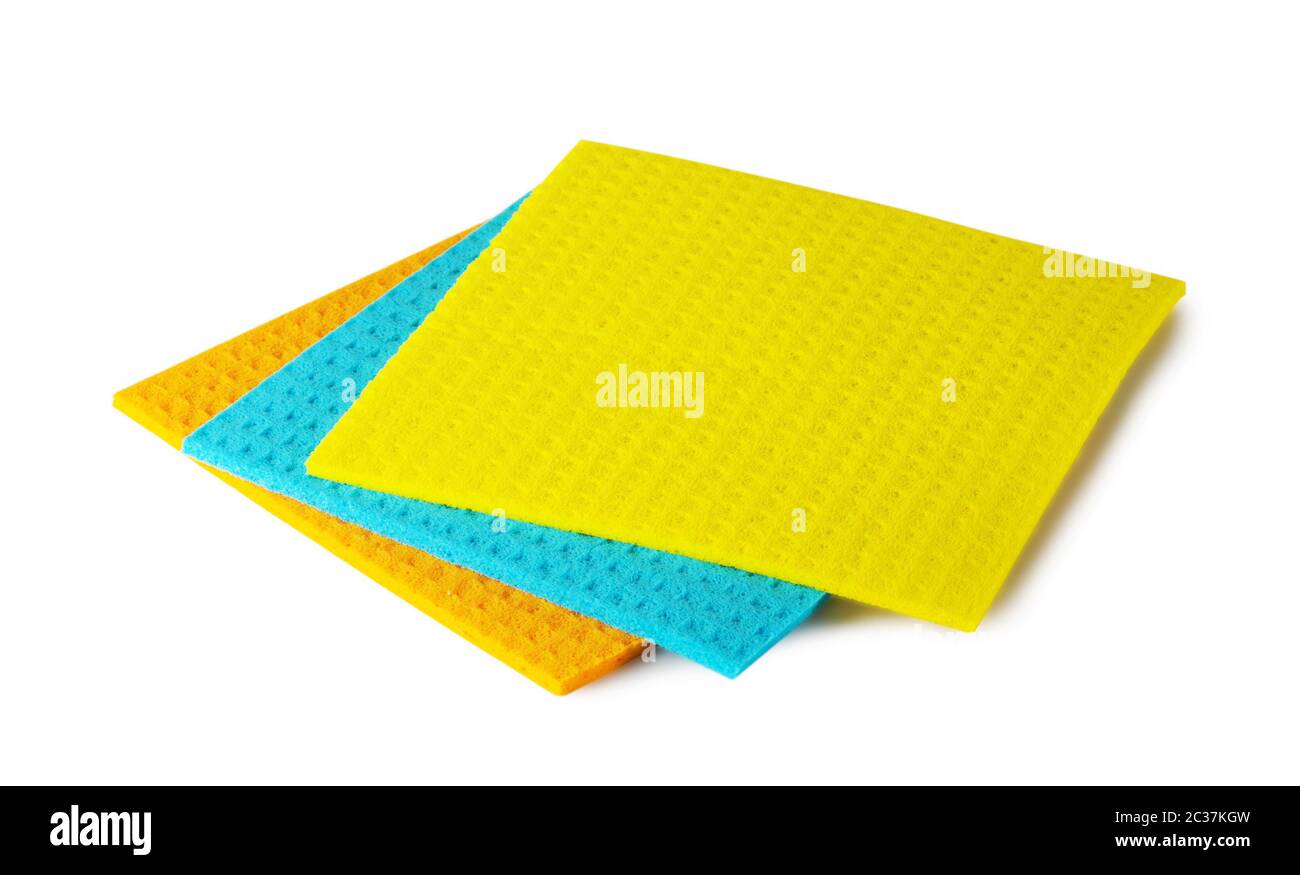 Colorful kitchen rags isolated on white background Stock Photo - Alamy
