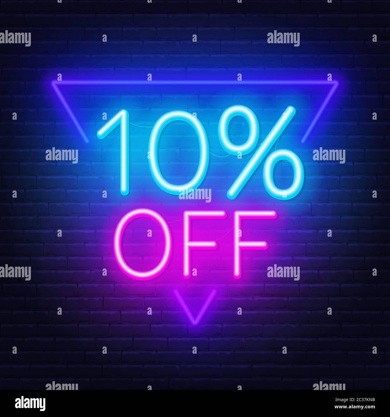 10 percent off neon lettering. Vector illustration Stock Vector Image ...
