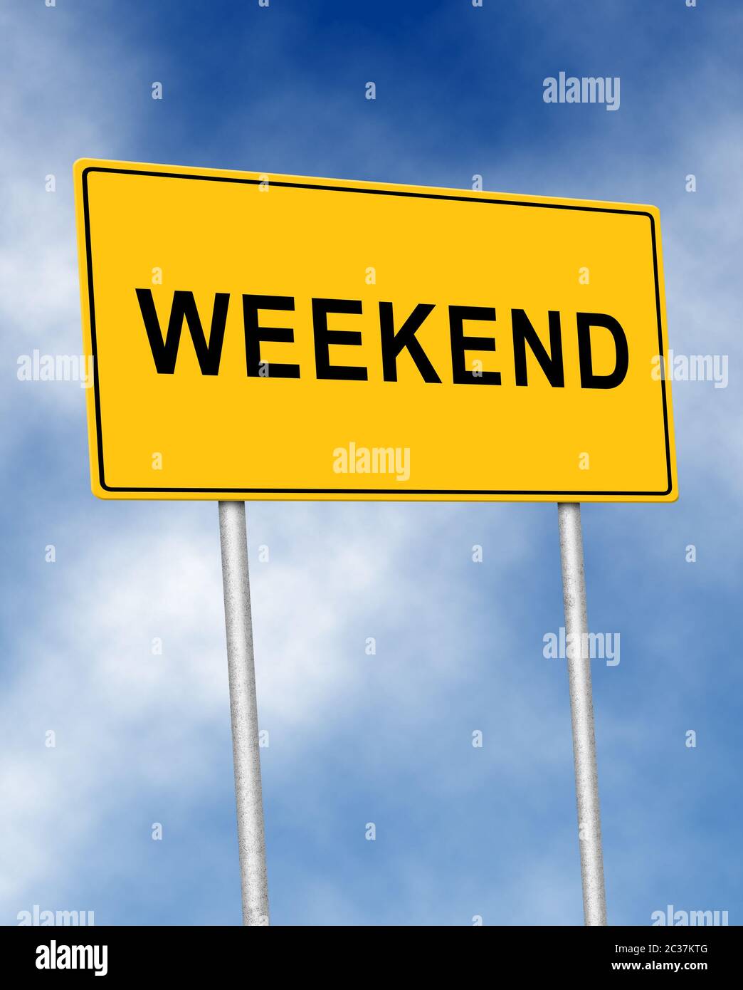 The road sign symbol with text Weekend Stock Photo - Alamy