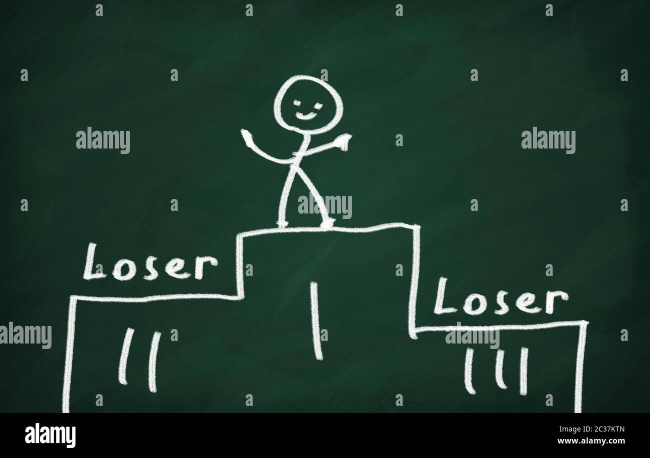 On the blackboard draw character and write Loser Stock Photo - Alamy