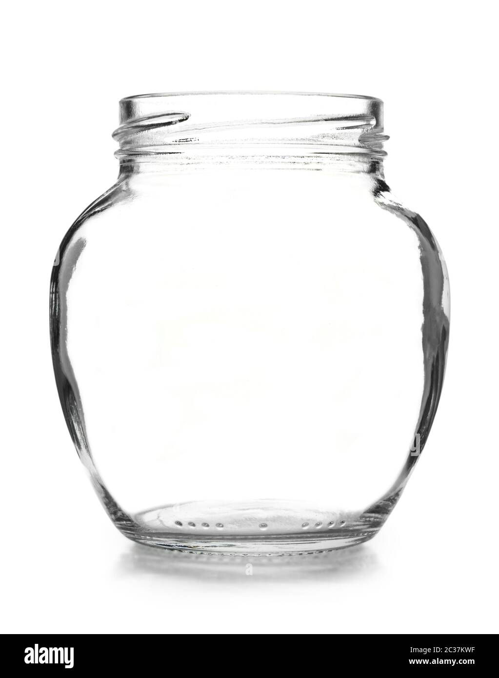 Empty glass jar isolated on white background Stock Photo - Alamy
