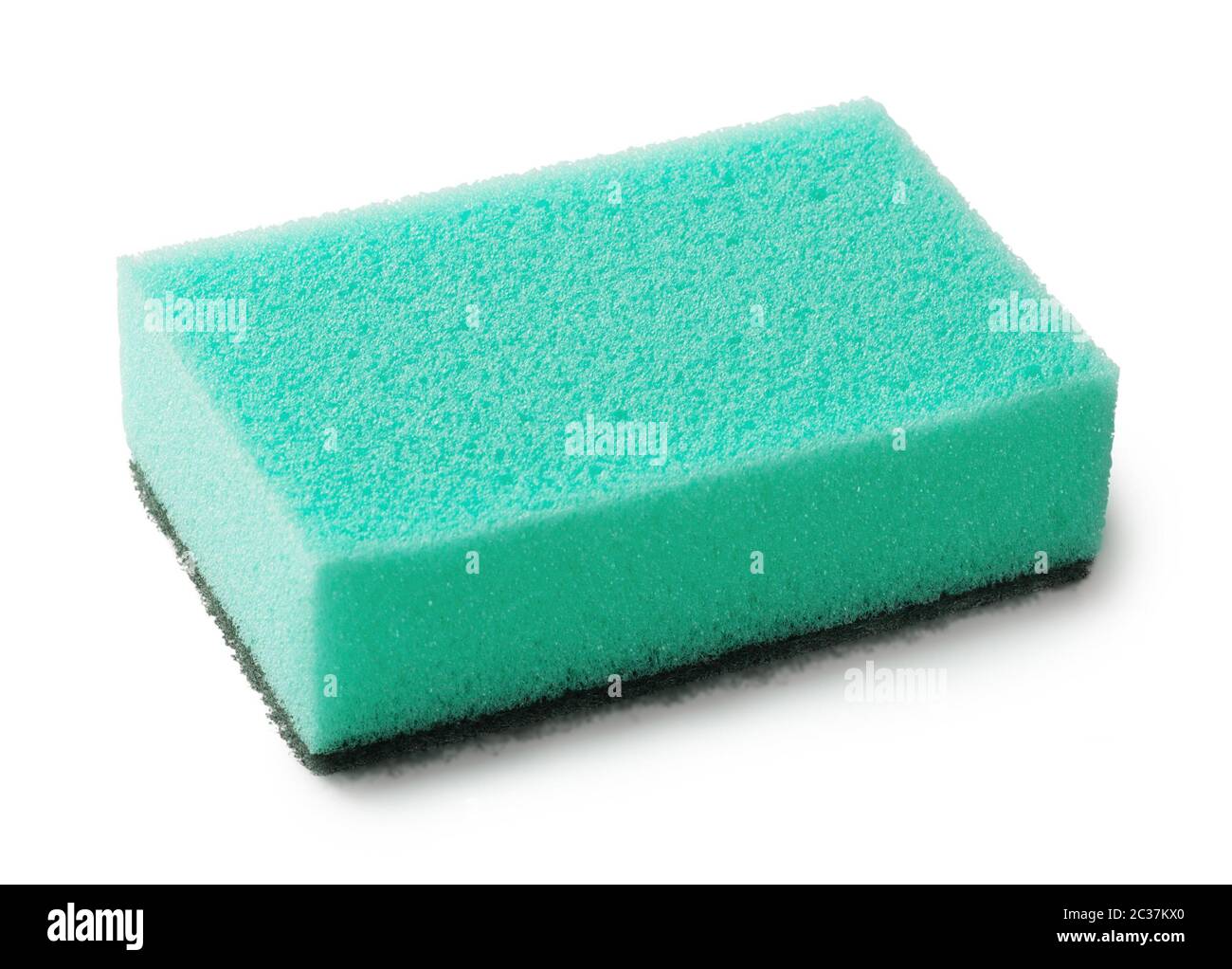 Green kitchen sponge isolated on white background Stock Photo - Alamy