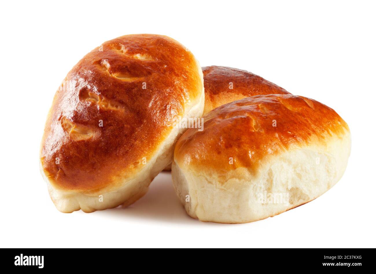 Three fresh hot pie isolated on white background Stock Photo - Alamy