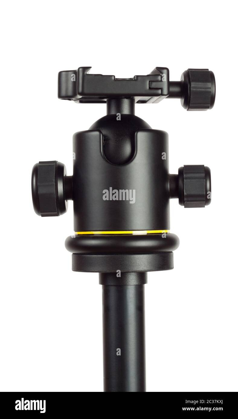 Three-legged tripod for digital camera isolated on white background ...