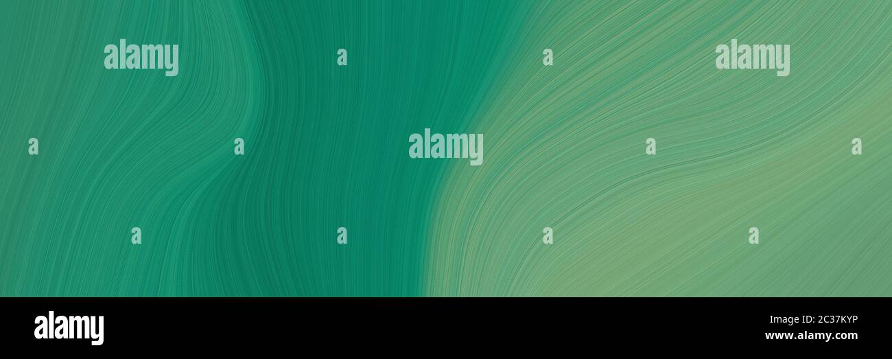 abstract surreal banner design with sea green, dark sea green and ...