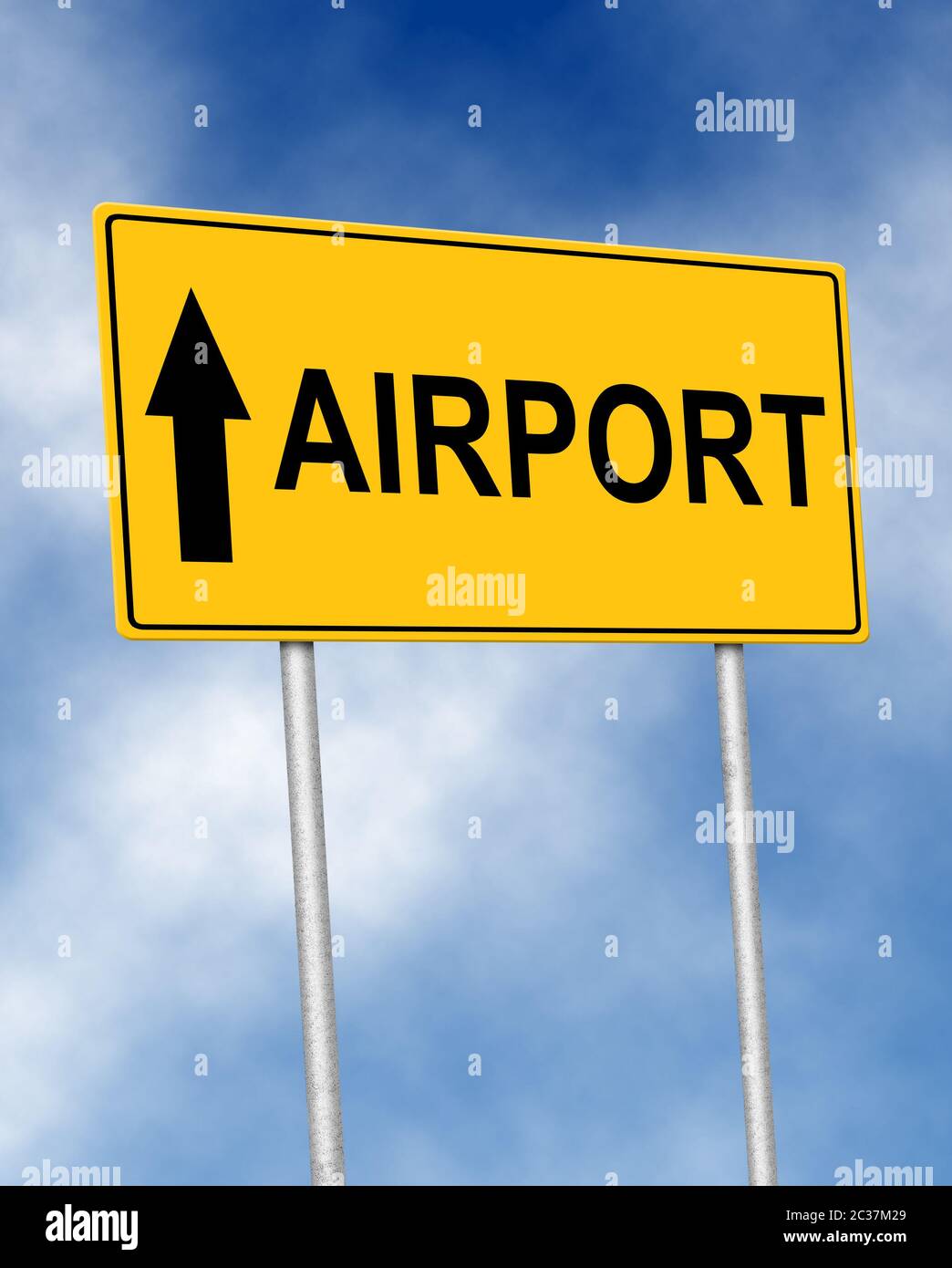 The road sign symbol with text Airport Stock Photo - Alamy