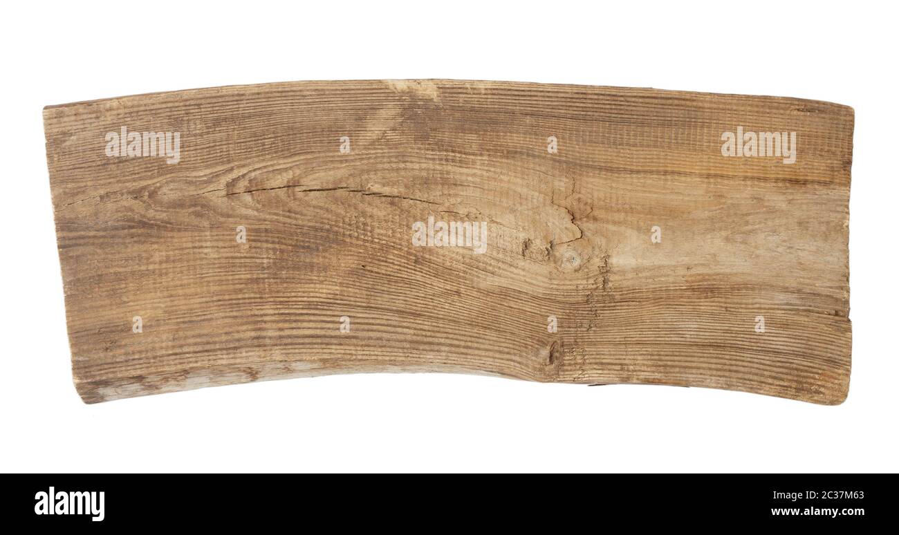 Curved wooden board isolated on white background Stock Photo - Alamy