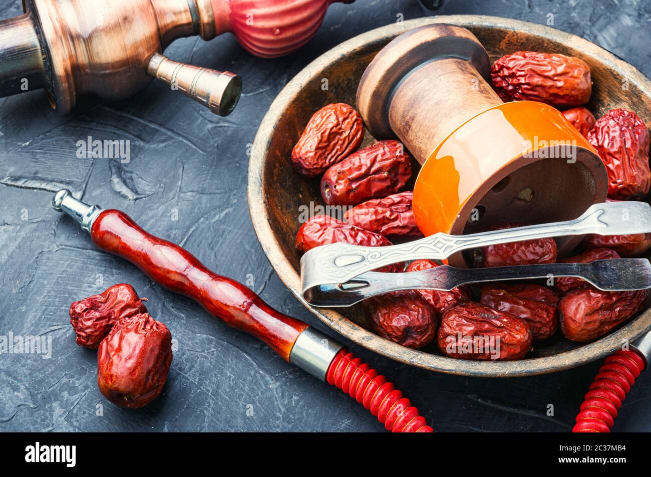 Turkish smoking hookah.Shisha tobacco with aroma of unabi Stock Photo ...