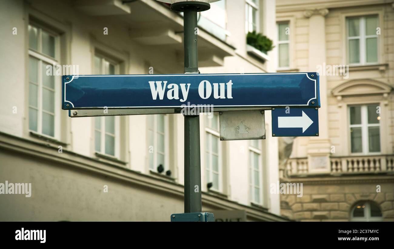 Street Sign WAY OUT Stock Photo - Alamy
