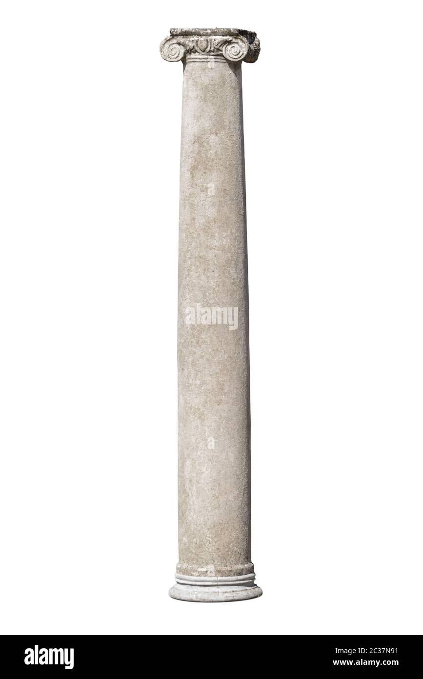 Ancient roman column isolated on white background with clipping path ...