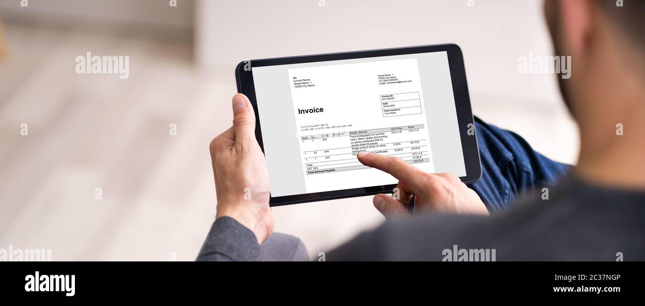 Digital Invoice Accounting And Audit Finance Software Stock Photo - Alamy