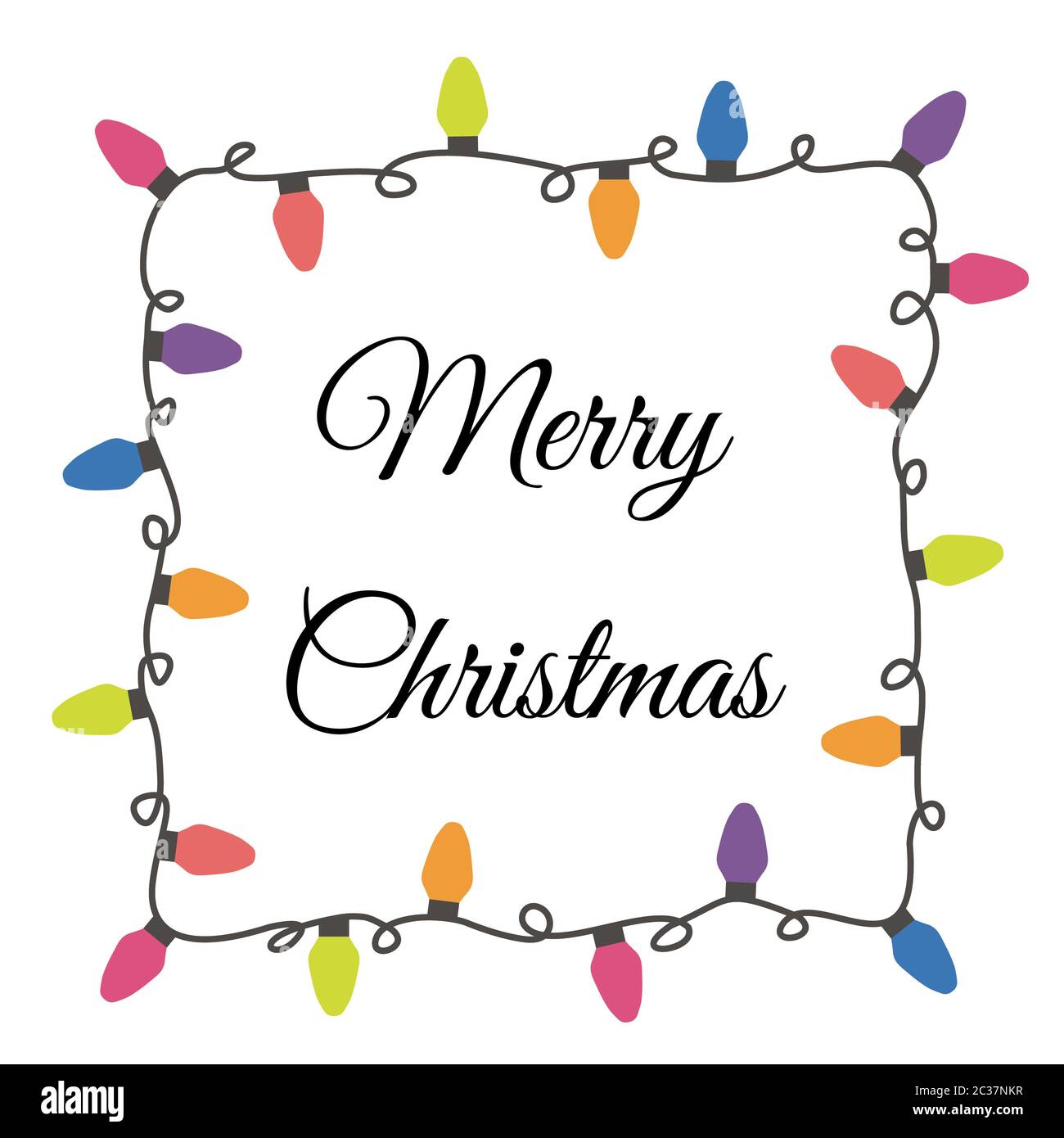 Christmas lights vector border. Vector illustration Stock Photo - Alamy