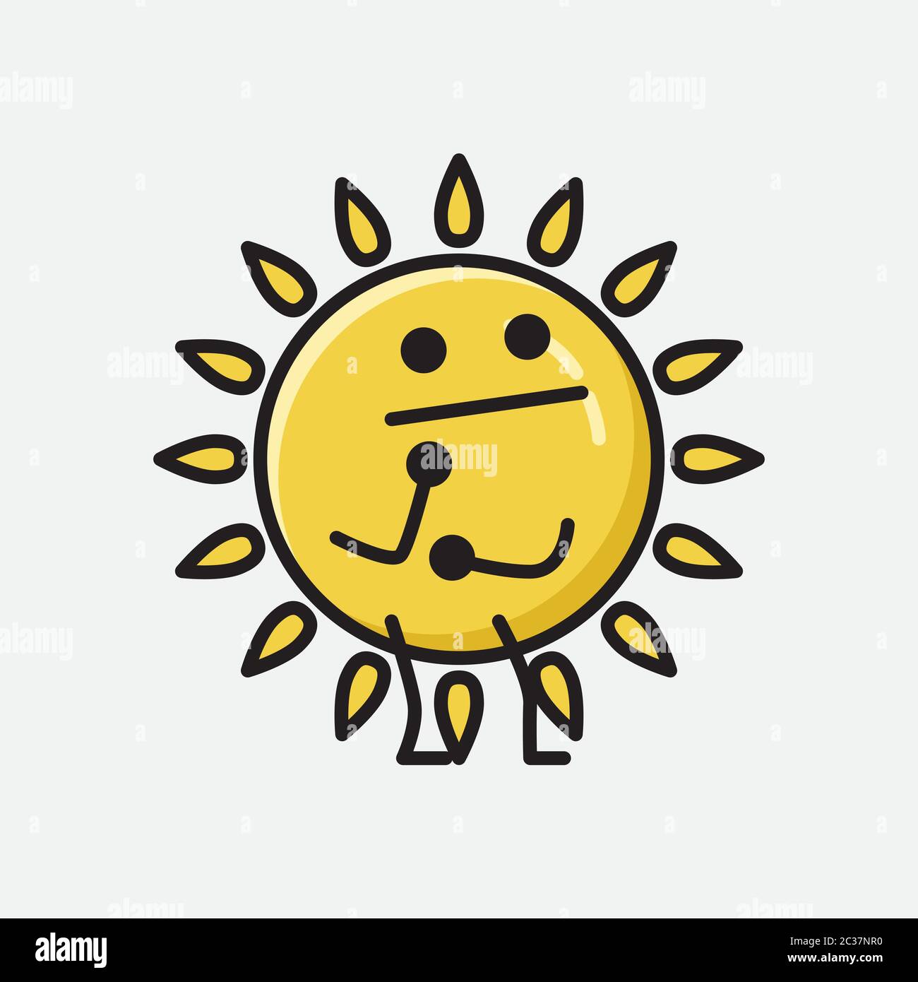 An illustration of Cute Yellow Sun Mascot Vector Character in Flat ...