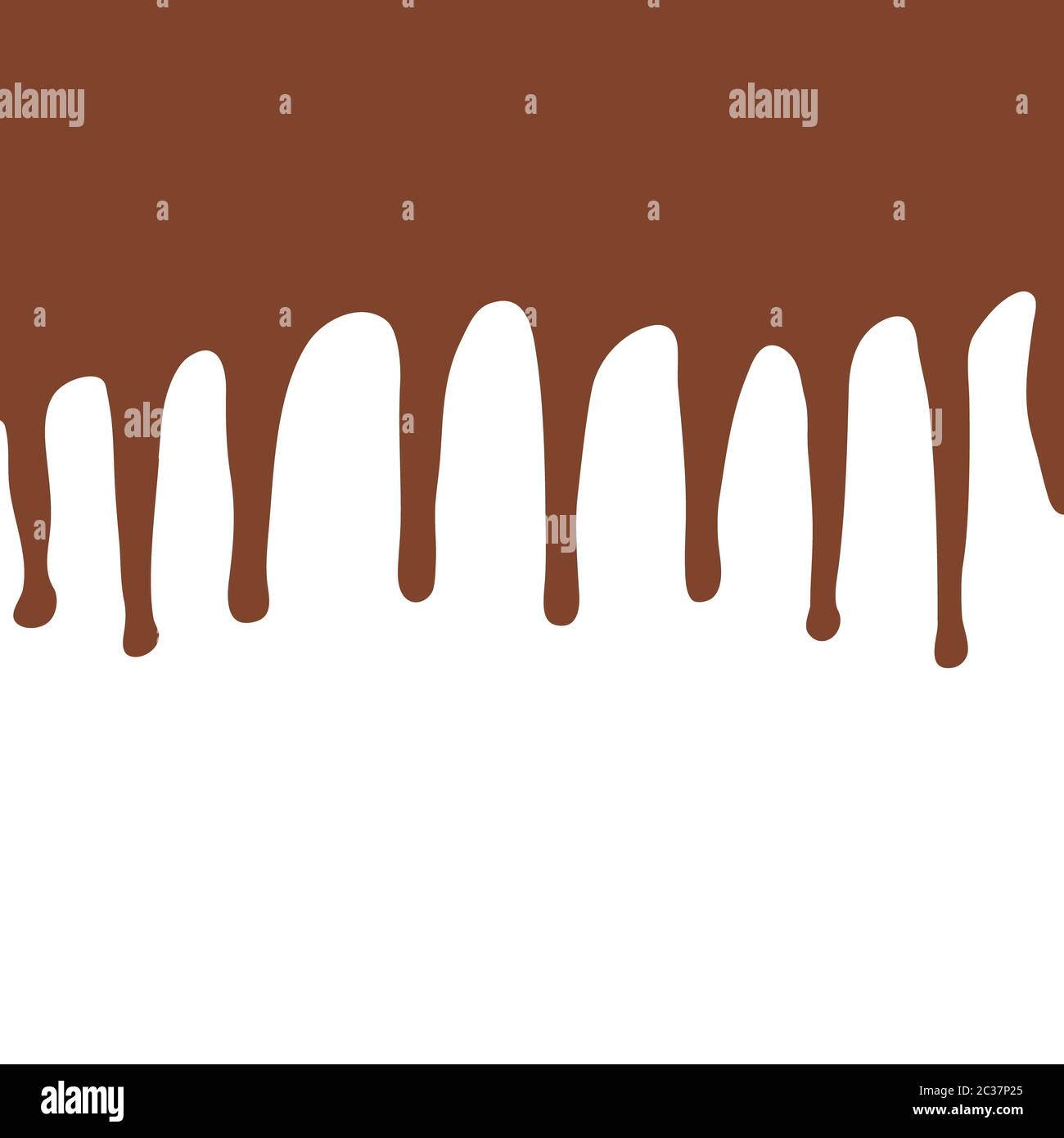 Melting chocolate dripping on white background. Vector illustration ...