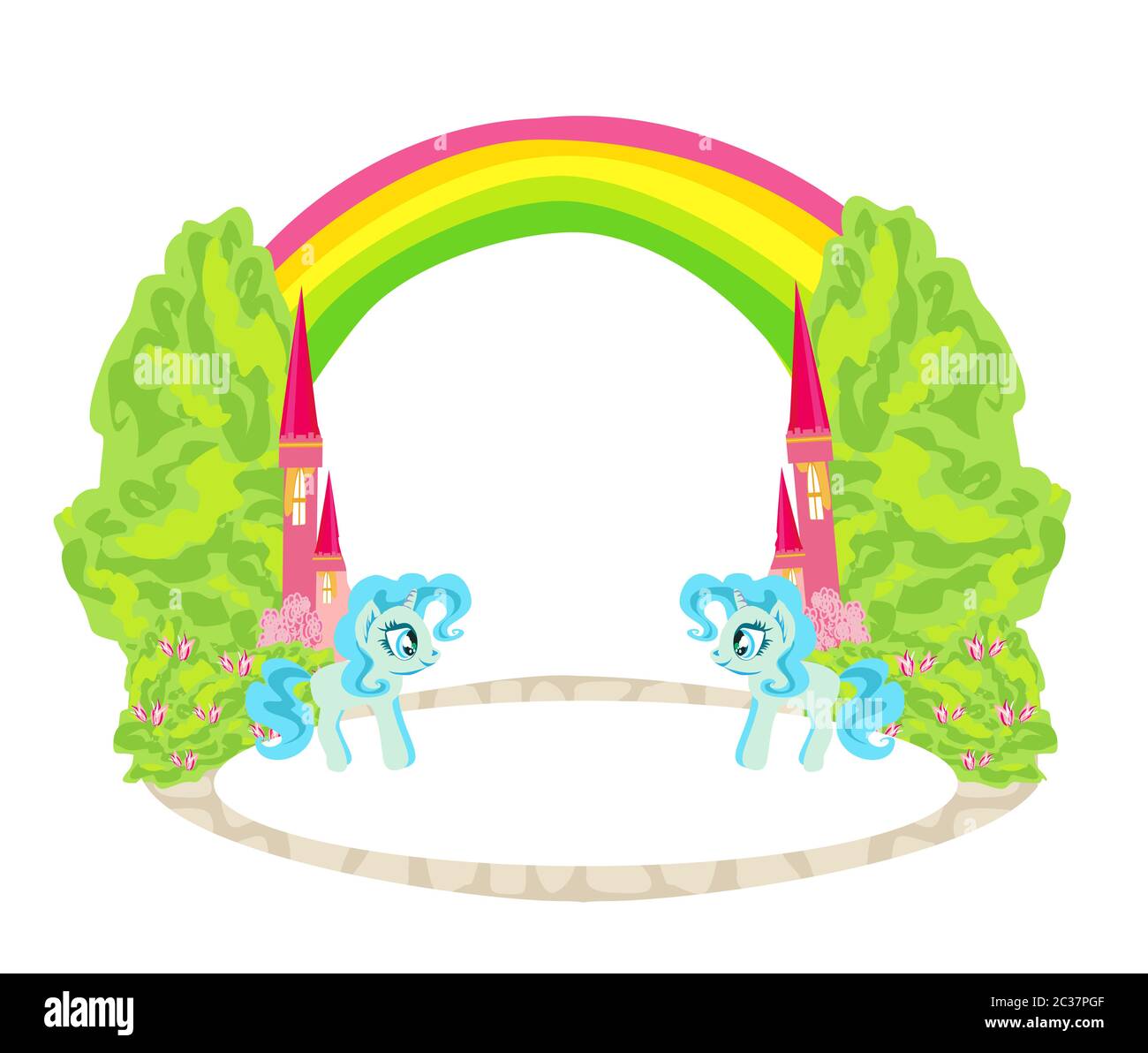 two cute unicorns - frame Stock Photo - Alamy