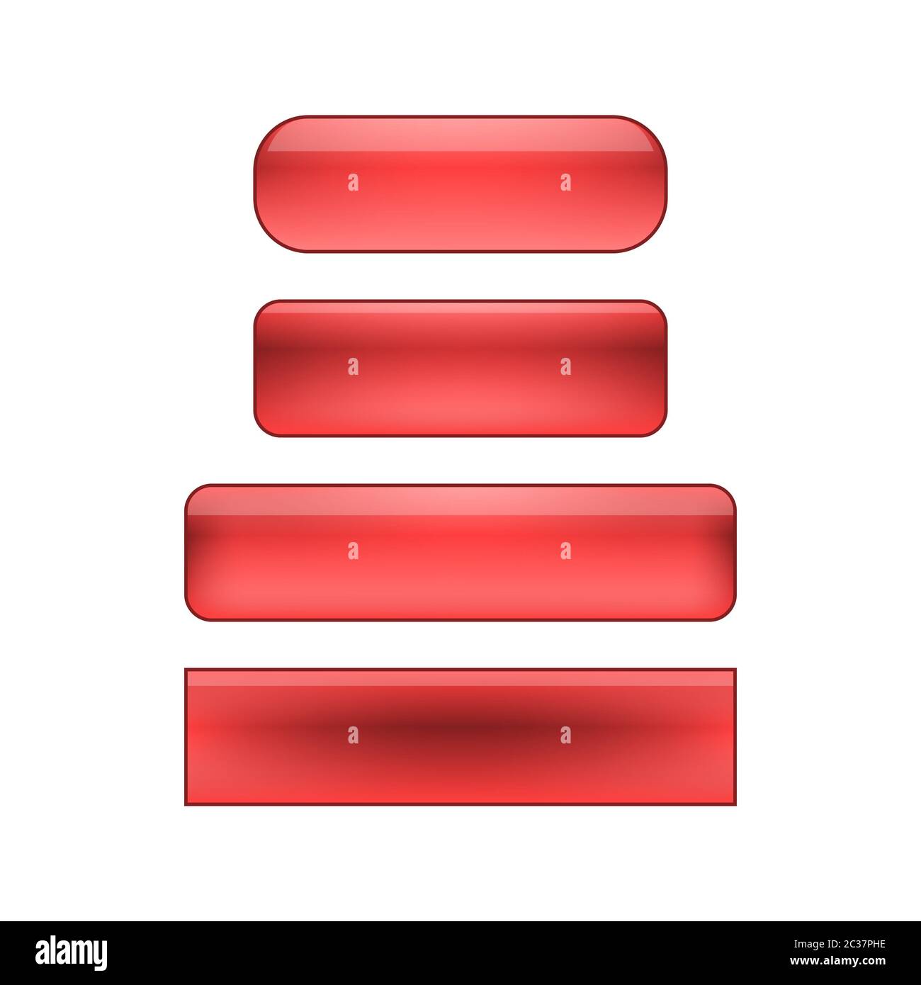 isolated blank web buttons set - red Stock Photo - Alamy