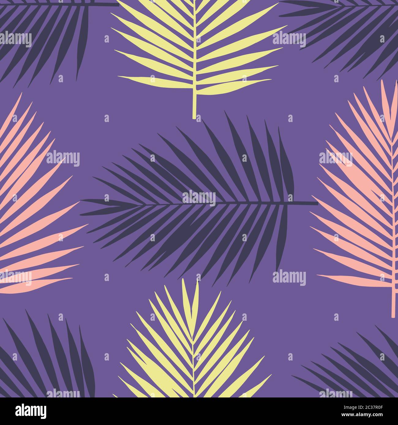 Ultra violet tropical palm leaves seamless pattern. Vector illustration ...