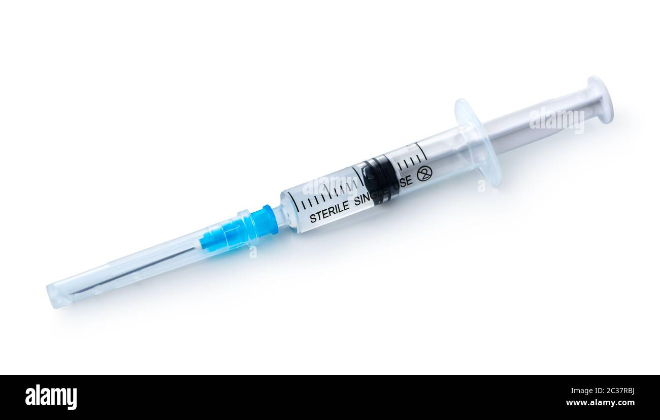Disposable syrenge isolated on a white background Stock Photo - Alamy