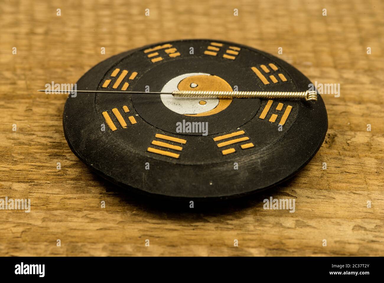 acupuncture needle on Chinese Taoism symbol Stock Photo - Alamy