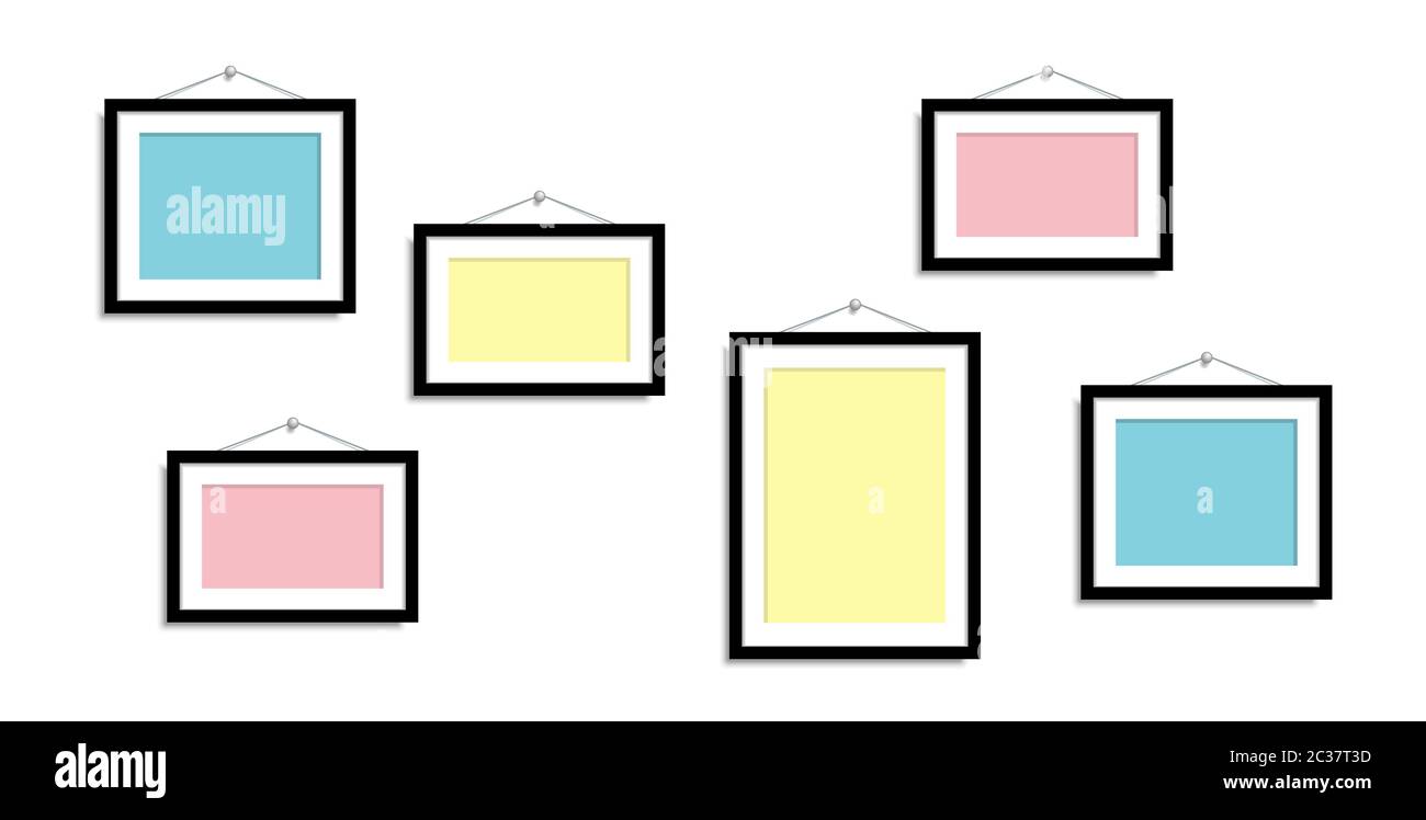 Set Empty frames for photos or pictures hanging on the wall. Frame for ...