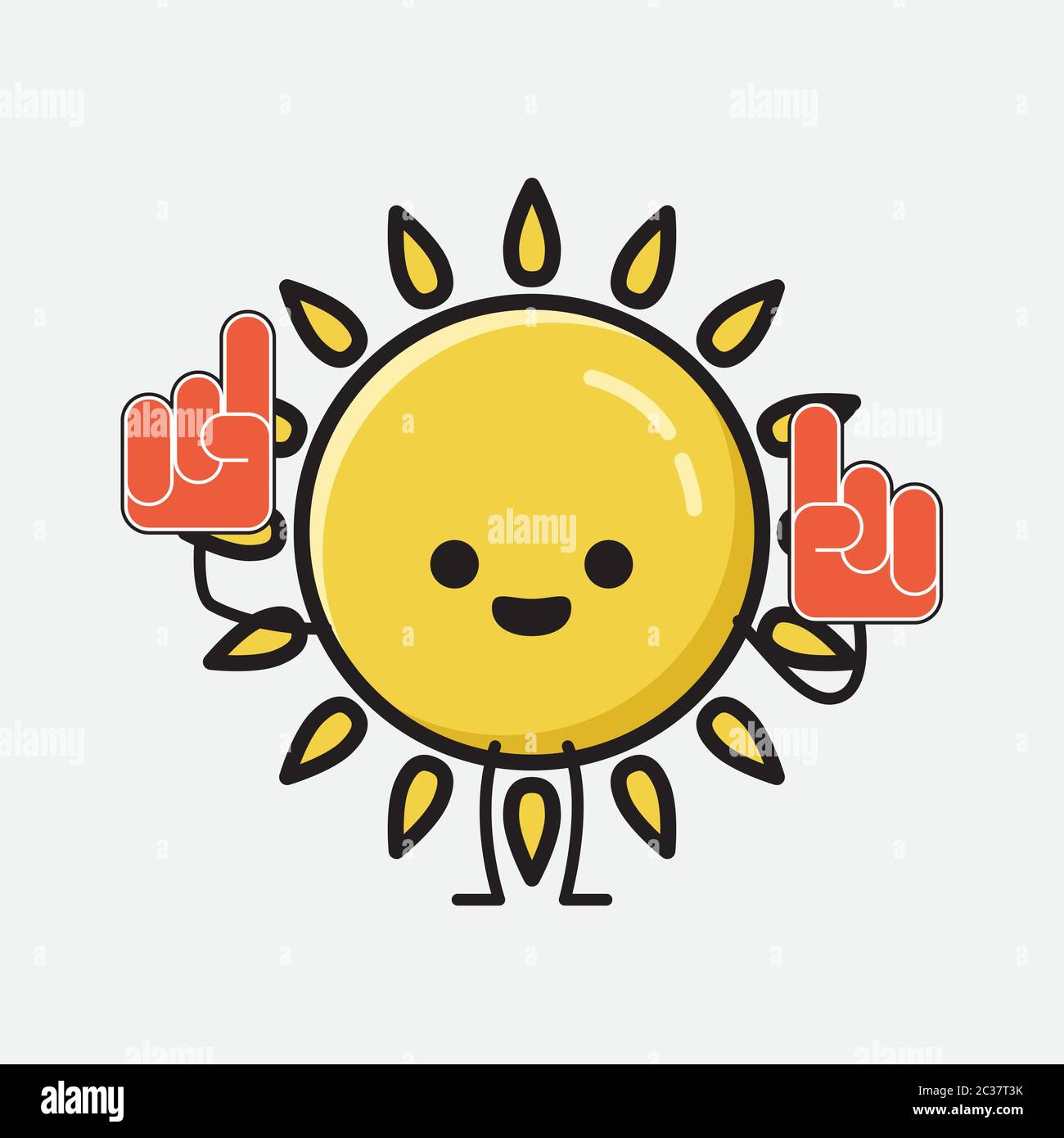 An illustration of Cute Yellow Sun Mascot Vector Character in Flat ...