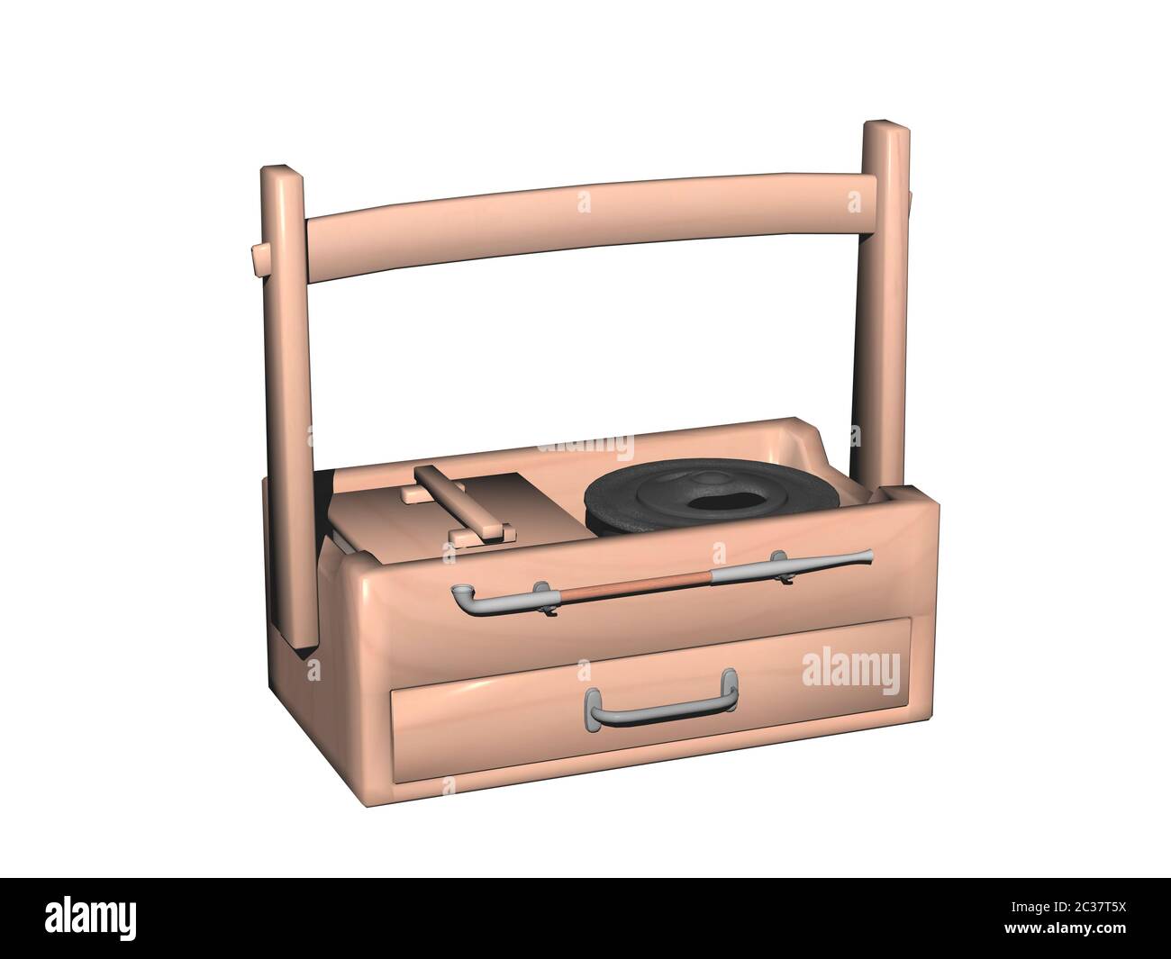 wooden smoking set with handle and drawer Stock Photo - Alamy