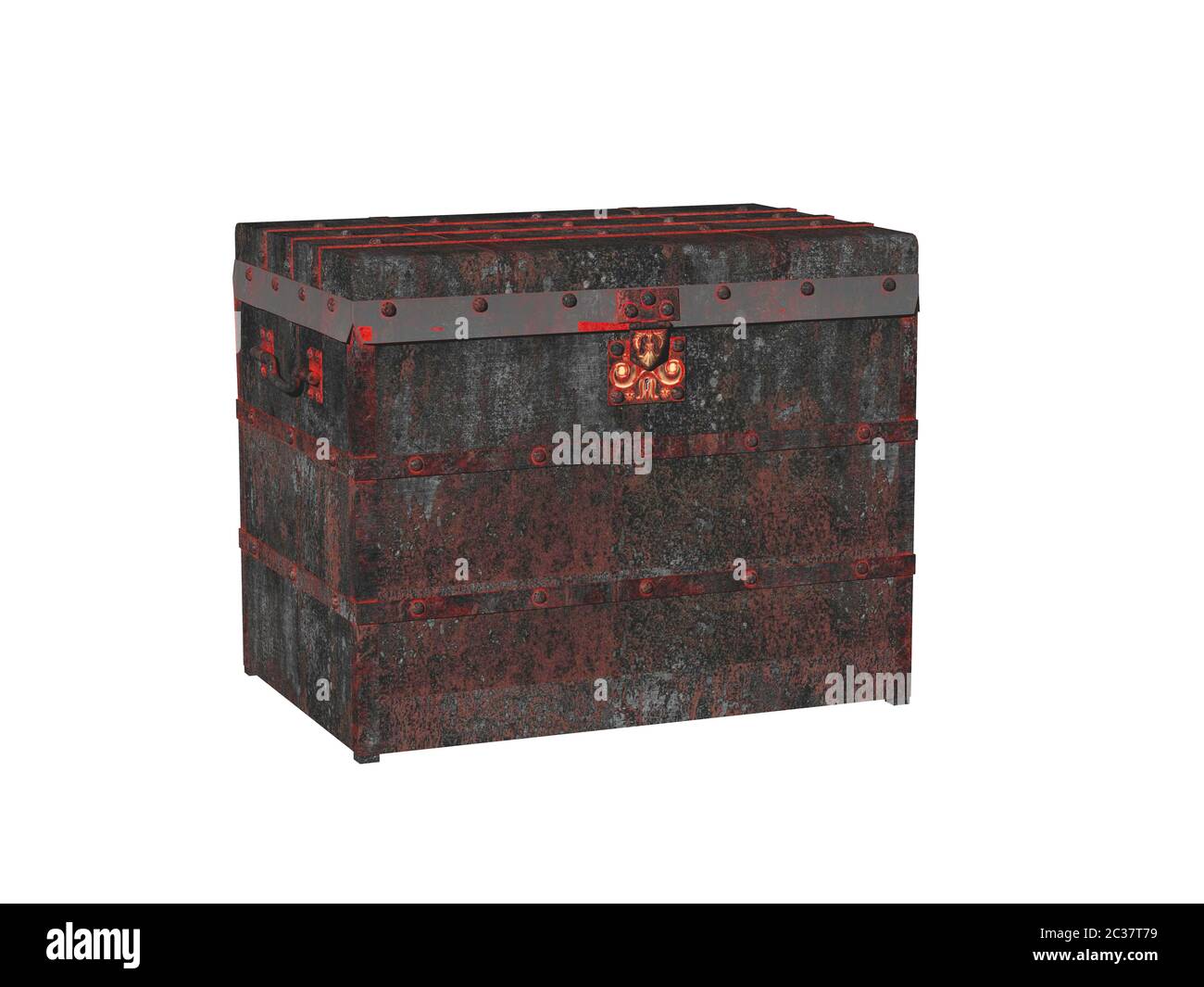 old wooden historical treasure chest with metal fittings Stock Photo ...