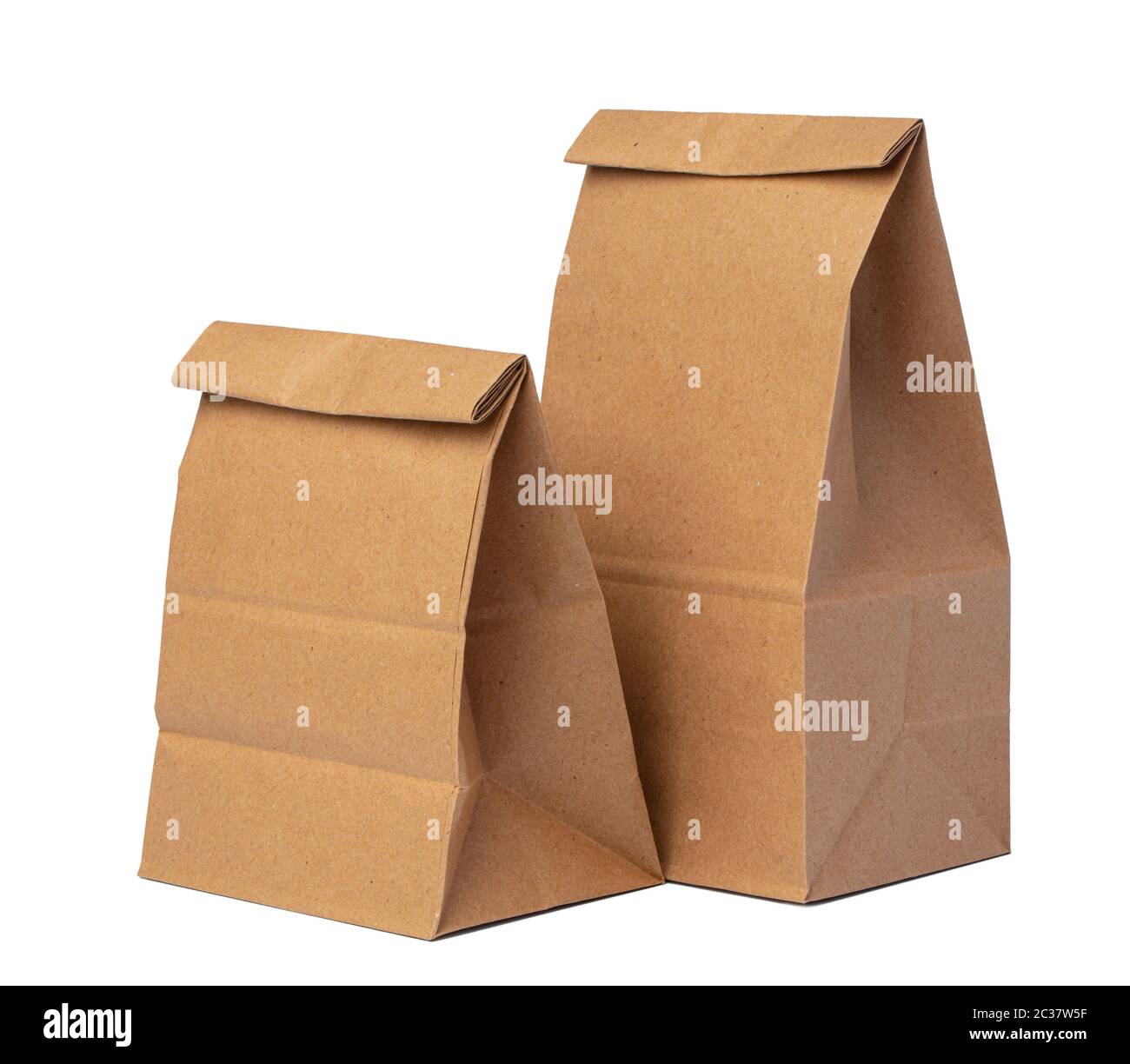 Craft paper package for food on white background Stock Photo - Alamy