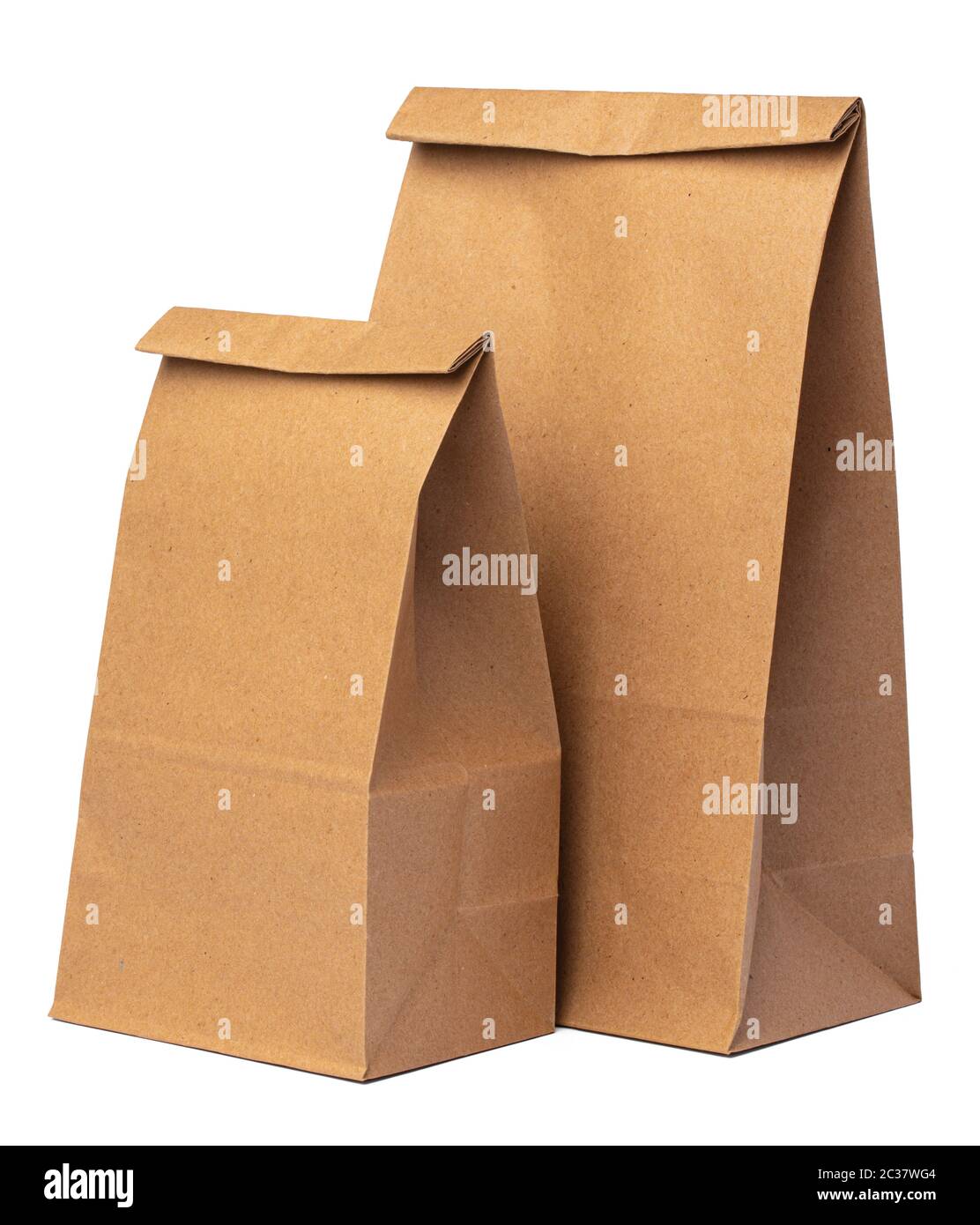 Craft paper package for food on white background Stock Photo - Alamy