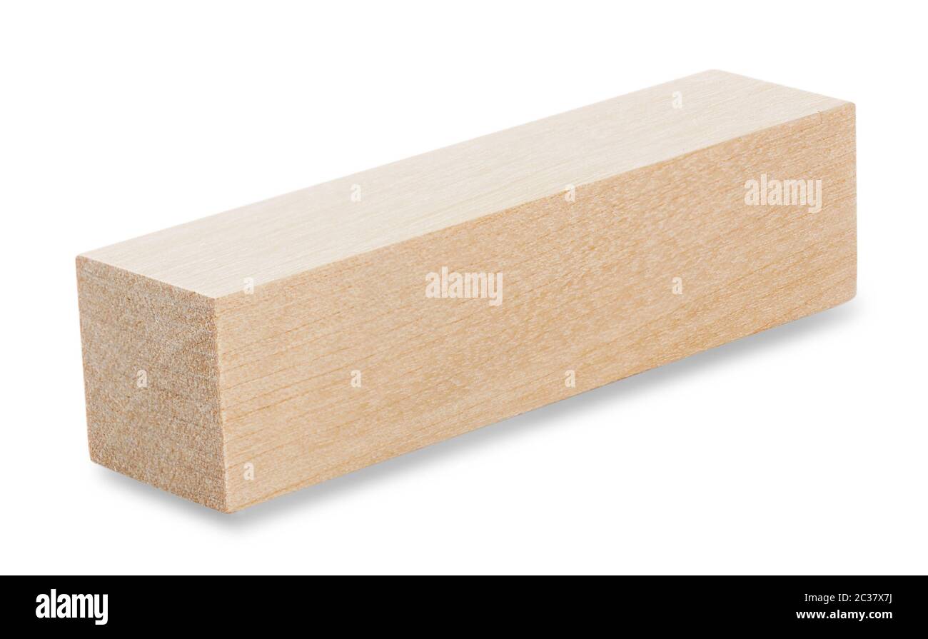 Wooden rectangular bar isolated on white background Stock Photo - Alamy