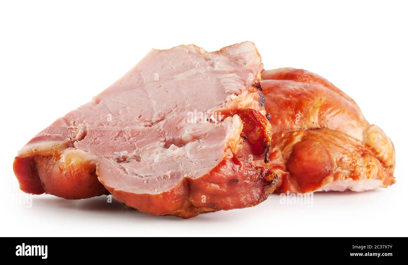 Cut a piece of bacon isolated on a white background Stock Photo - Alamy