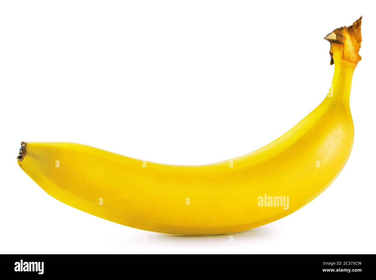 Yellow ripe banana isolated on white background Stock Photo - Alamy